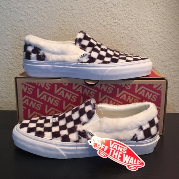 Vans | Shoes | Vans Checkerboard Furry Sherpa Shoes New Faux Fur | Poshmark